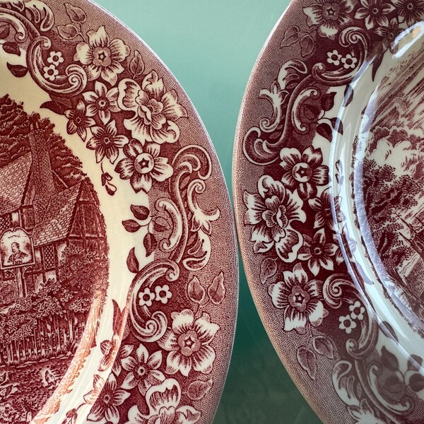 Red Transfer Ware - Etsy