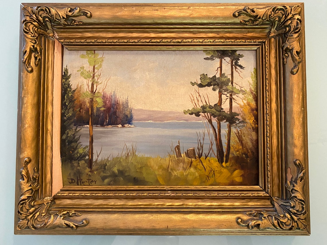 Oil Painting ANTIQUE Listed Artist D Hunter Canadian Artist - Etsy