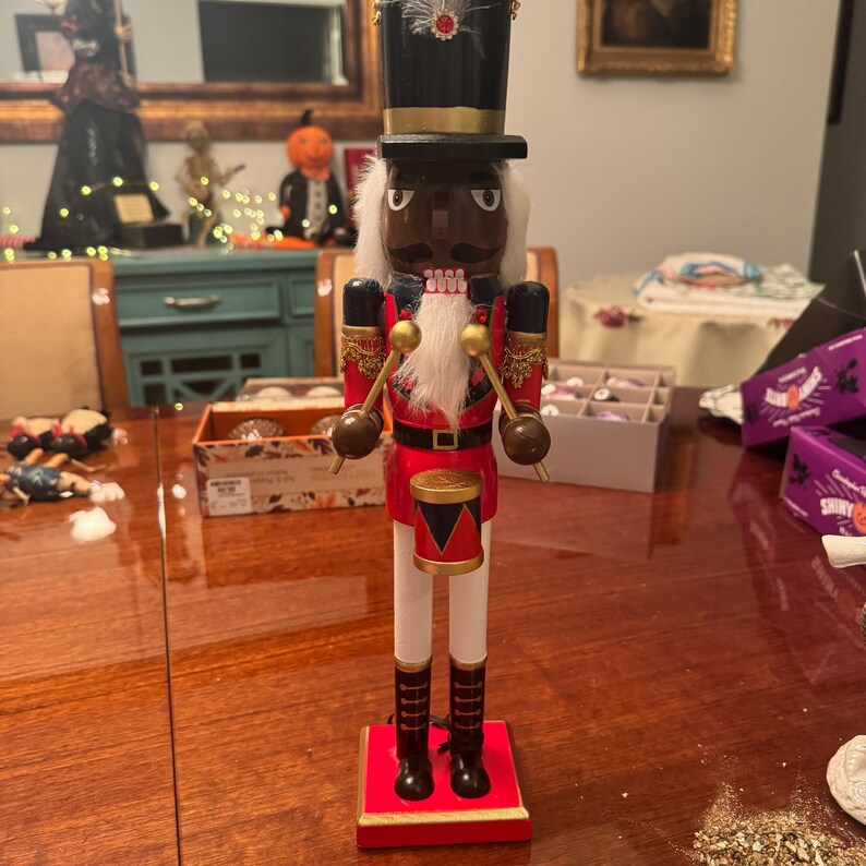 Nutcracker Drummer 18" Mustache,soldier, Handmade Hand Painted Pristine ...