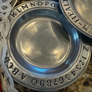 Pewter Plates Wilton RWP, Made in Columbia, PA Patterns 6 Pc VALENTINES ...