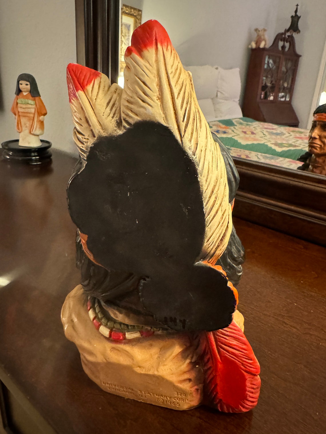 Vintage Native American Bust, Universal Statuary Corp, 1966 Resin ...