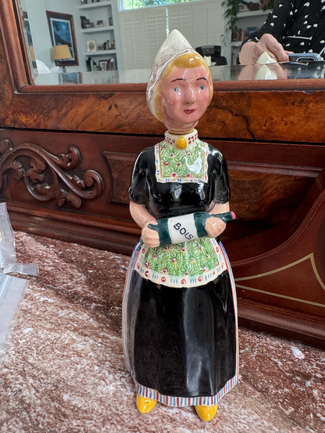 Vintage Holland Pottery Bols Dutch Girl Decanter Bottle, Figurine Woman ...