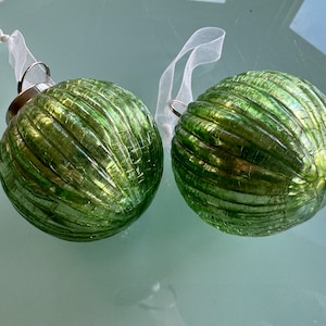 Heavy Mercury Glass Ornament, Set of 2 Green Holiday Decor - Etsy