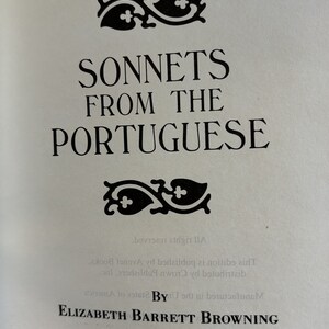Sonnets From the Portuguese by Elizabeth Browning - Etsy