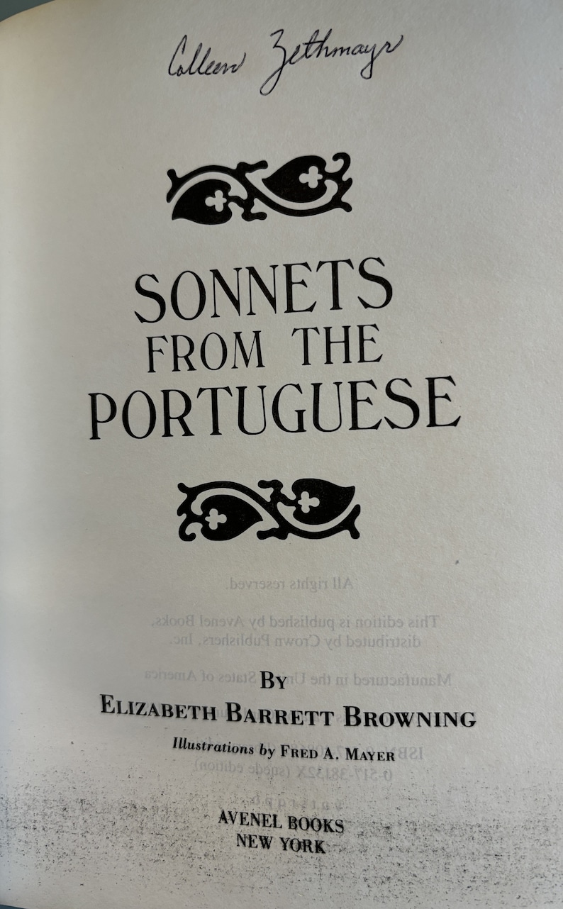 Sonnets From the Portuguese by Elizabeth Browning - Etsy