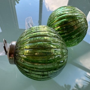 Heavy Mercury Glass Ornament, Set of 2 Green Holiday Decor - Etsy