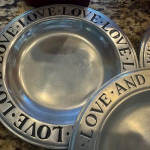 Pewter Plates Wilton RWP, Made in Columbia, PA Patterns 6 Pc VALENTINES ...