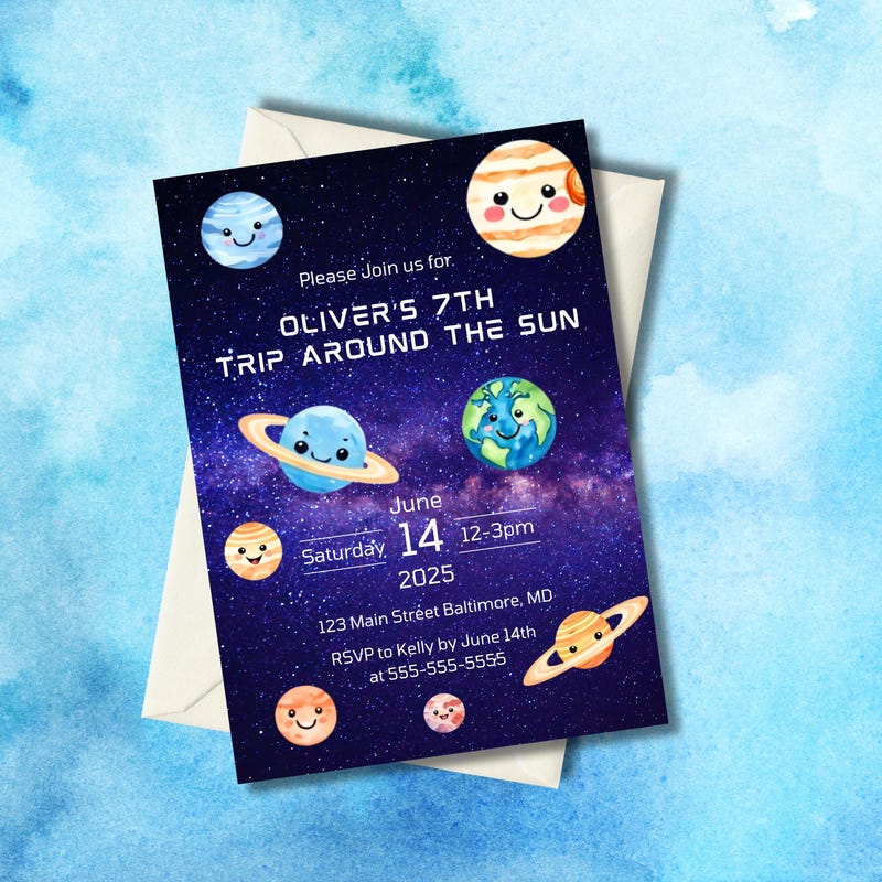 Solar System Invite - Etsy