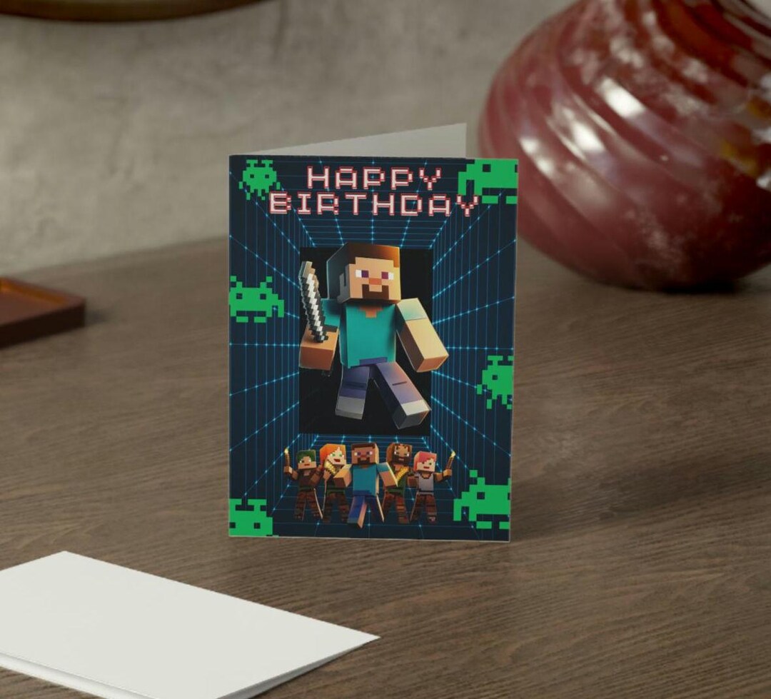 Minecraft Birthday Card: Printable & Editable Template | Perfect for ...