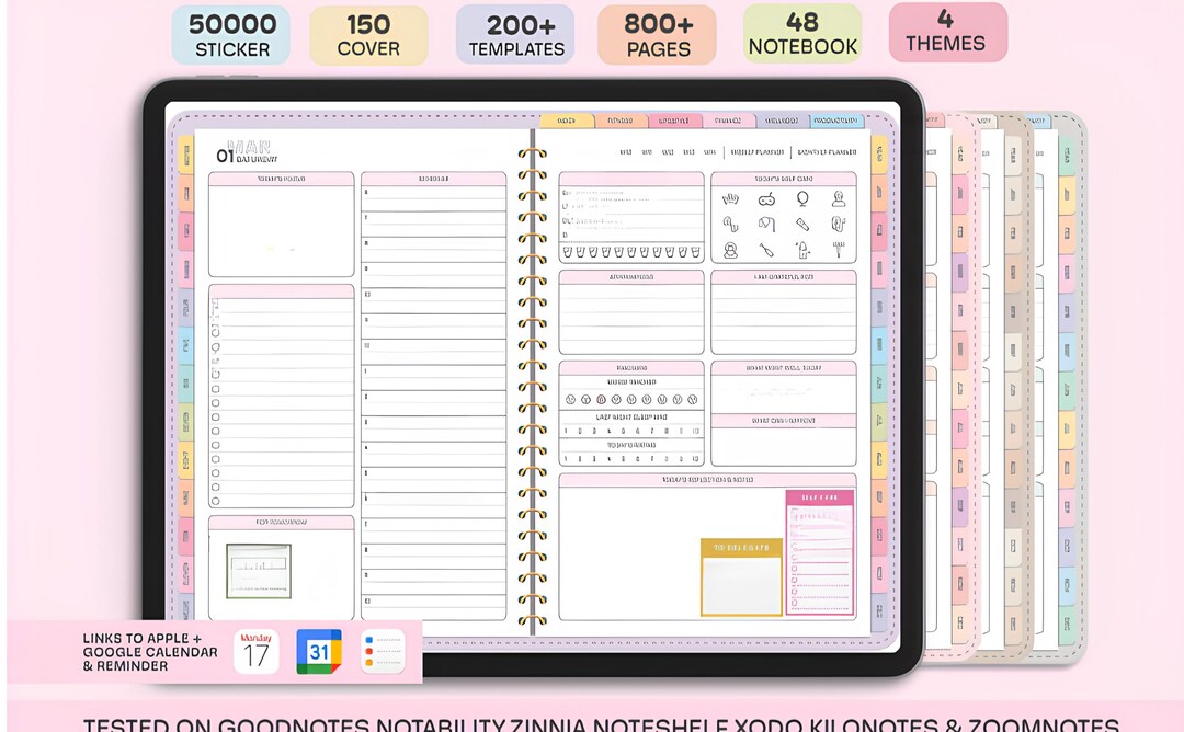 ADHD Digital Planner 2025-2027 | Hyperlinked Goodnotes & Notability ...