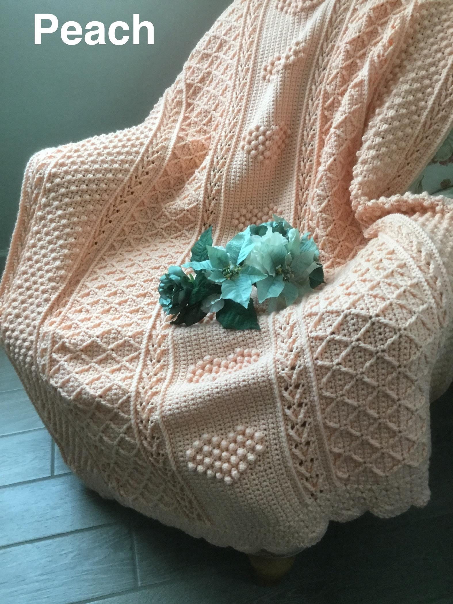 Afghan Crochet, Handmade Crochet Afghan, Vintage Afghan, Heirloom Style ...