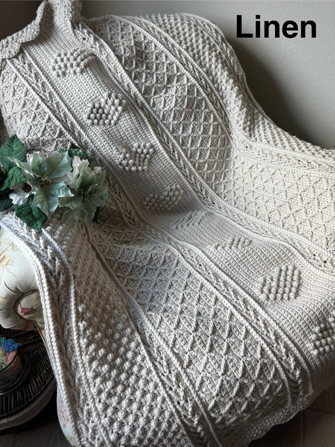 Afghan Crochet, Handmade Crochet Afghan, Vintage Afghan, Heirloom Style ...