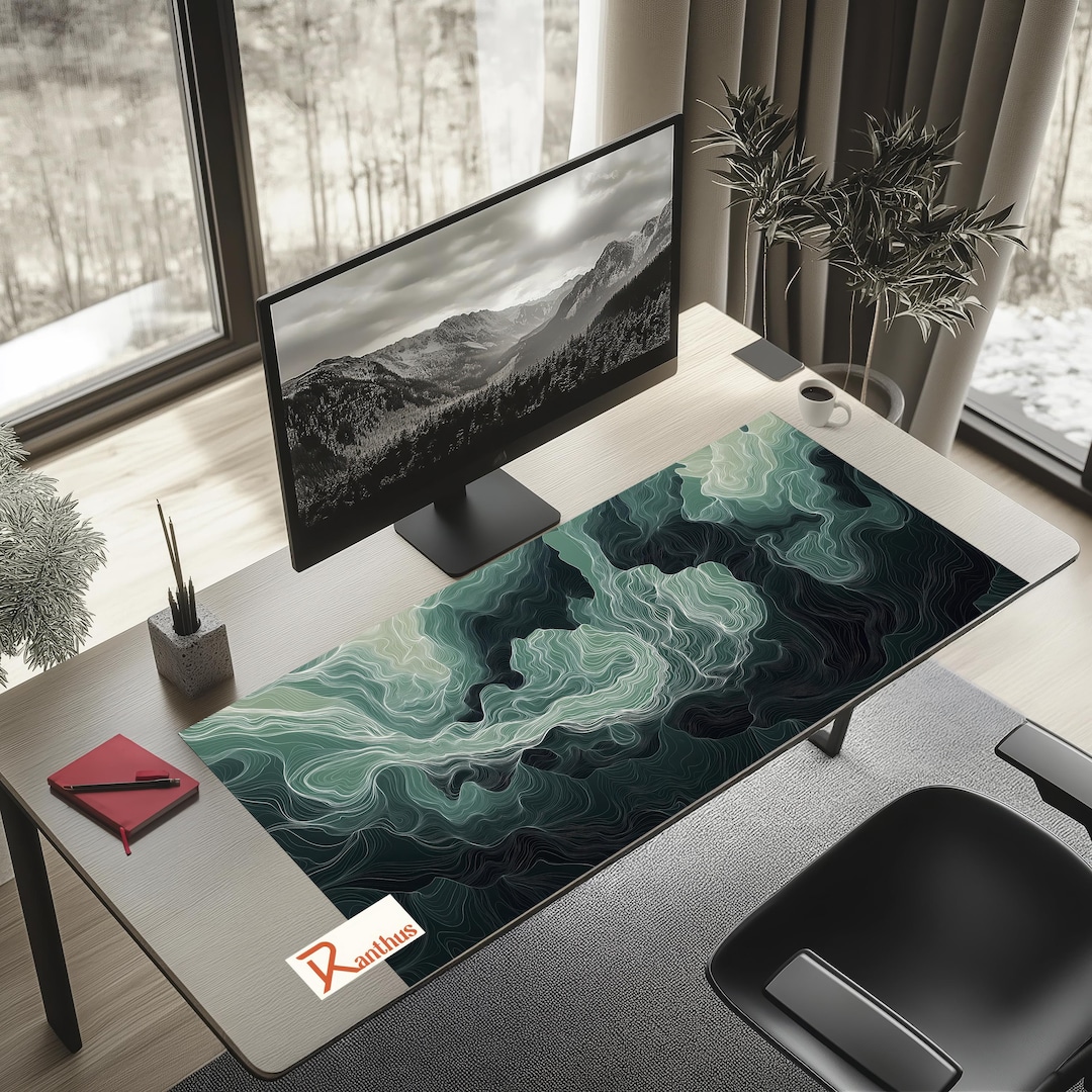 Abstract Desk Mat, Large Gaming Mouse Pad, Aesthetic Keyboard Mat ...