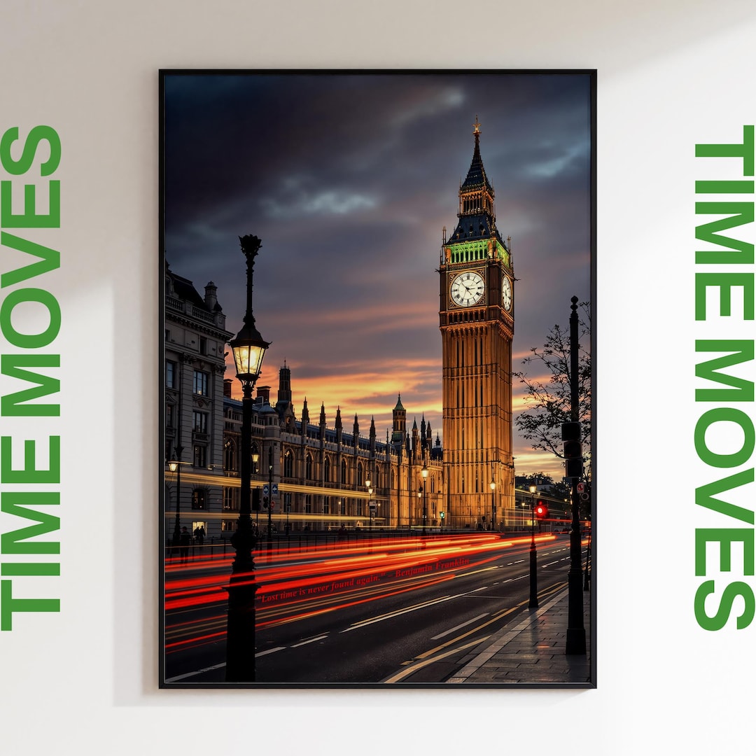 Big Ben Print, London Skyline Photography, Nighttime Cityscape Art ...