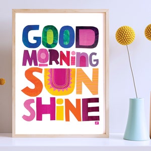 Good Morning Sun Shine Collage Art Poster - Etsy