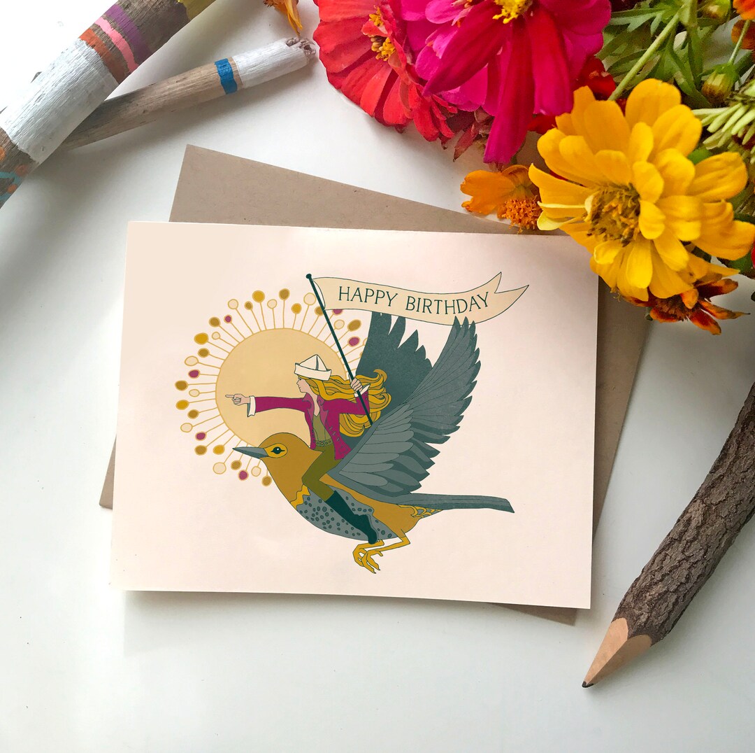 Happy Birthday Birdie Birthday Card for Her Mom, Sister, Wife Birds ...
