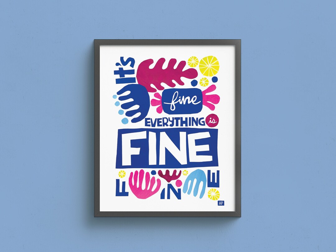 It's Fine Everything's Fine Collage Art Poster - Etsy