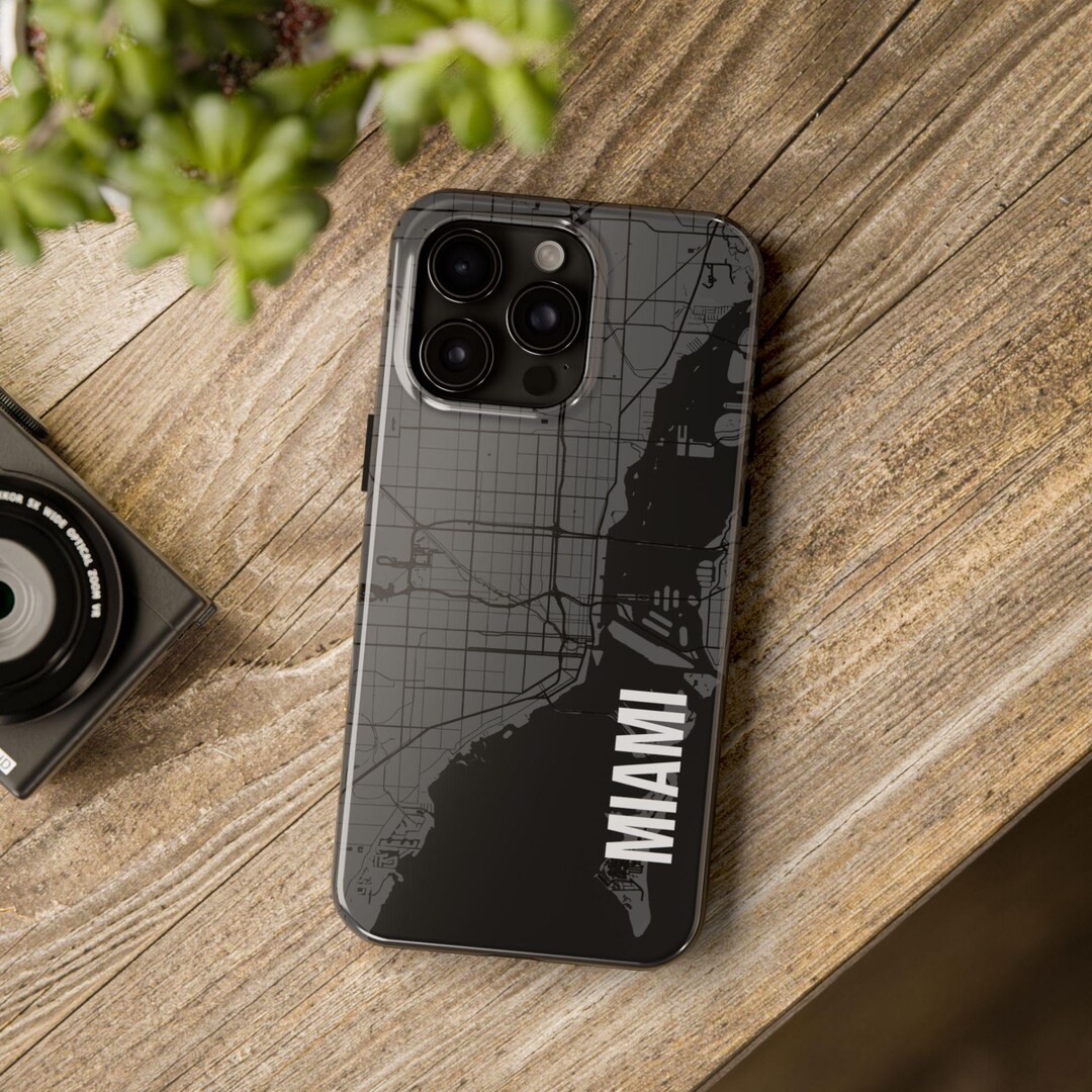 Miami Phone Case - Miami Street Map Phone Case - Street Map Phone Case ...