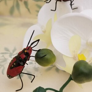 Creepy Cute Hand Painted Red Beetles - Set of Three Life Sized Insects ...