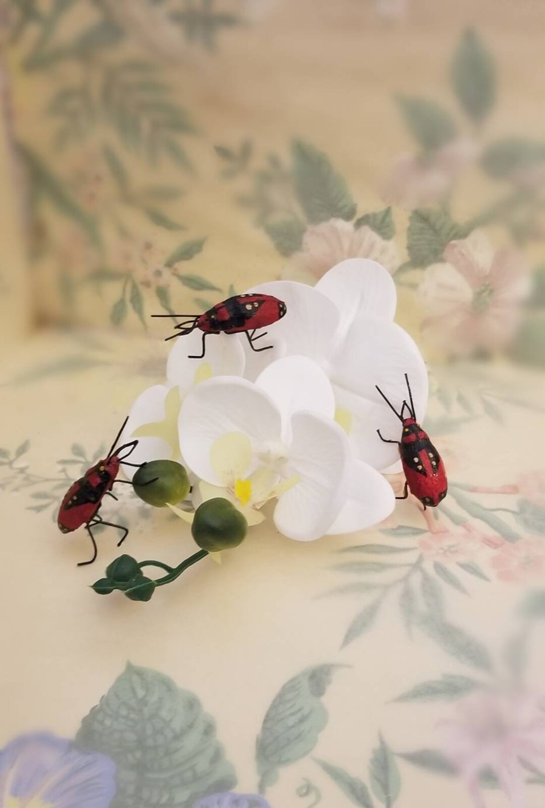 Creepy Cute Hand Painted Red Beetles - Set of Three Life Sized Insects ...