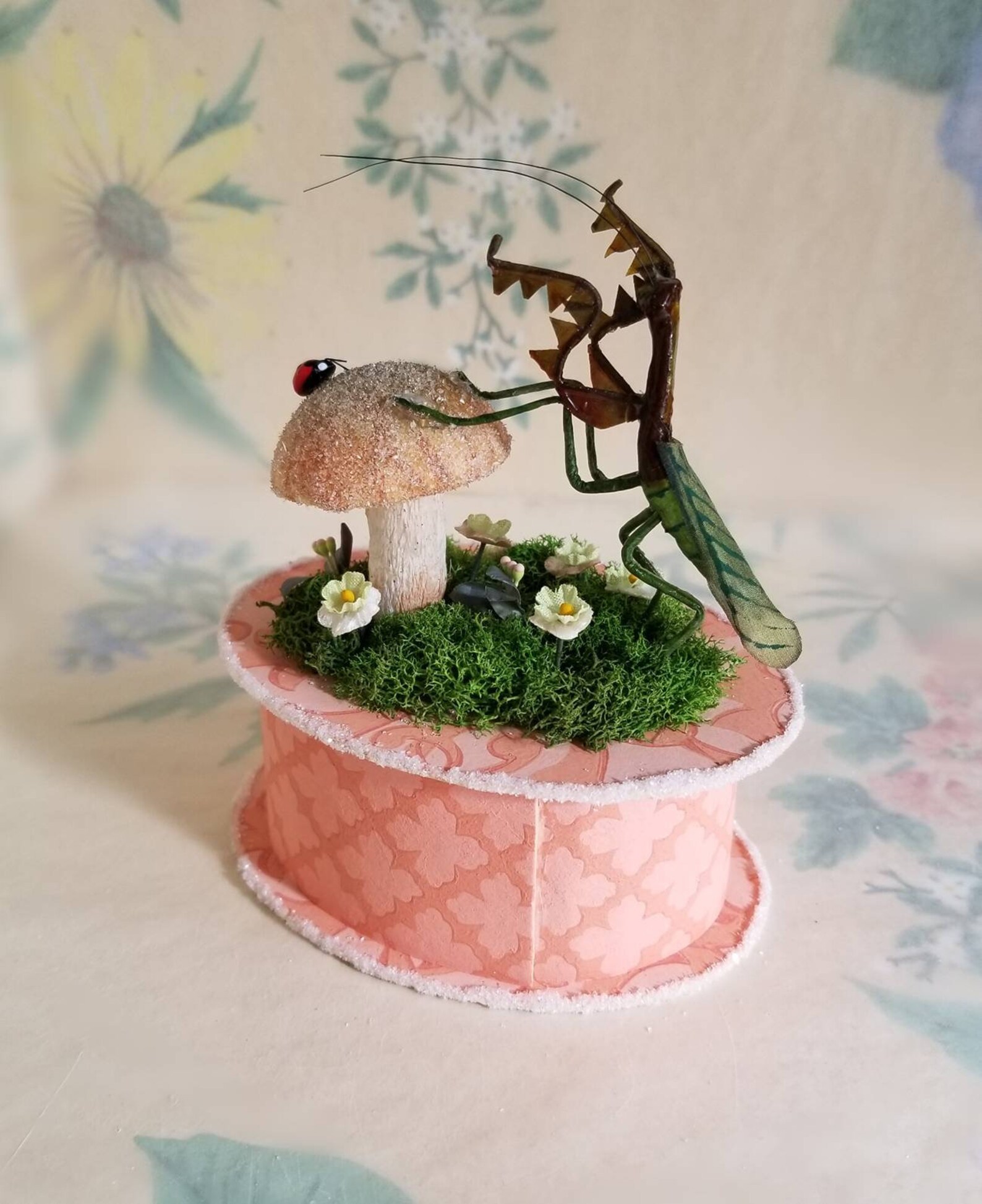 Praying Mantis and Ladybug Woodland Oval Keepsake Box | Etsy