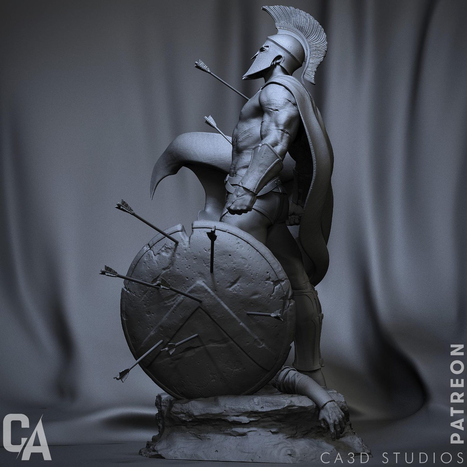 King Leonidas of Sparta Custom 3D Pritned Statue – Fan Art Handmade ...