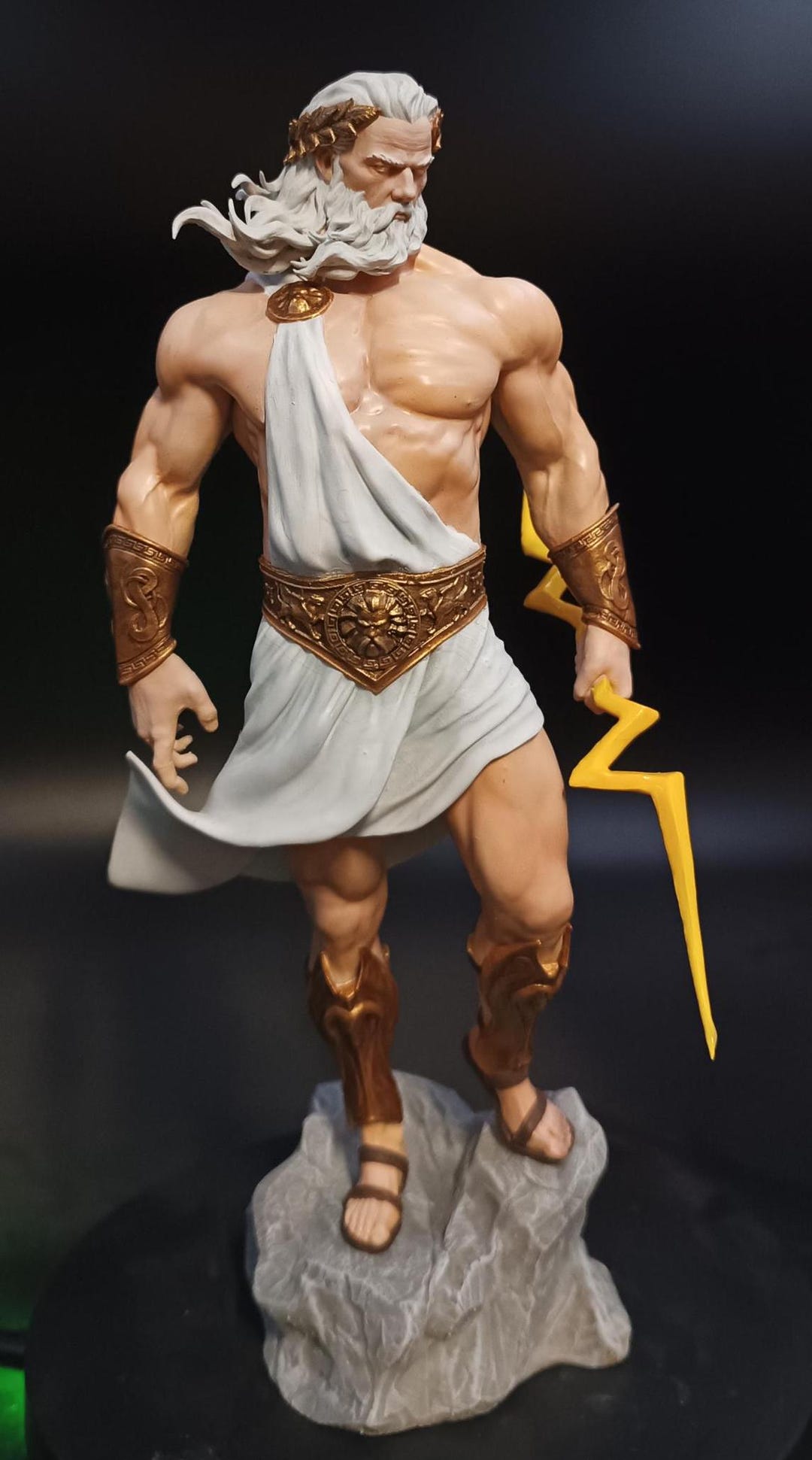 Custom Fan Art Greek God Zeus 3D Printed Statue - Hand Painted ...