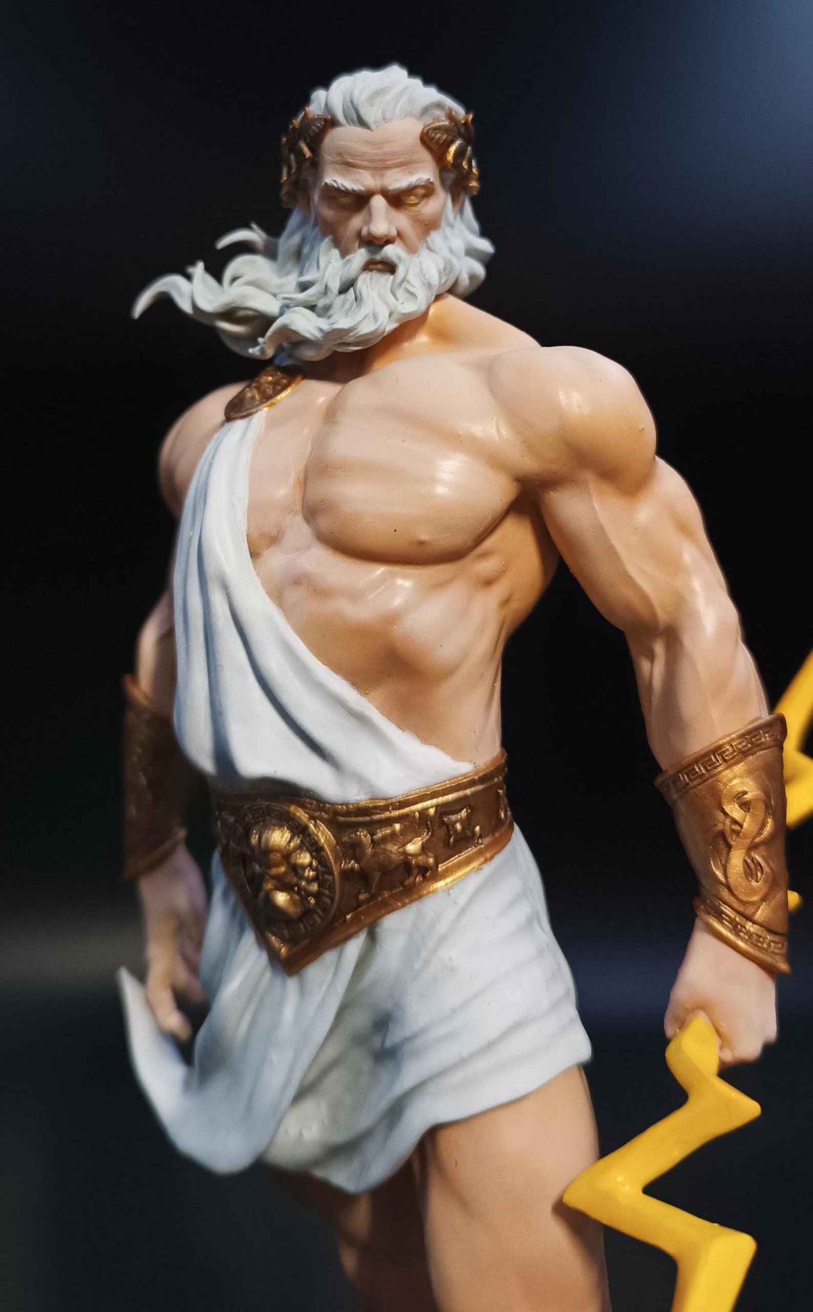 Custom Fan Art Greek God Zeus 3D Printed Statue - Hand Painted ...