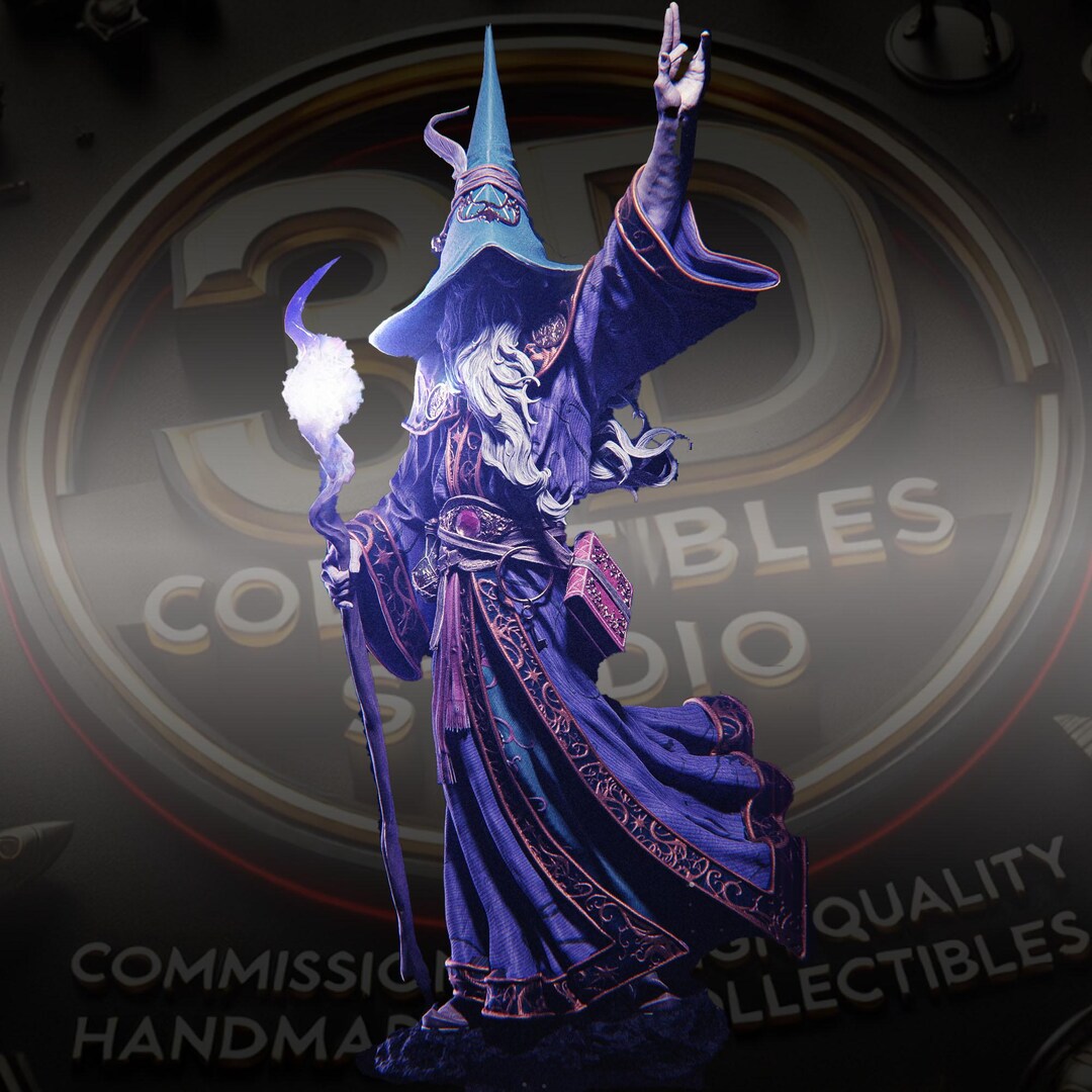 Powerful Wizard Custom 3D Printed Statue – Fan Art Handmade ...