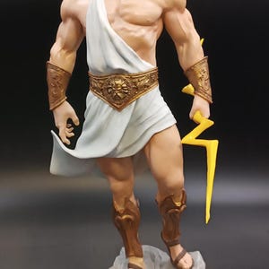 Custom Fan Art Greek God Zeus 3D Printed Statue - Hand Painted ...