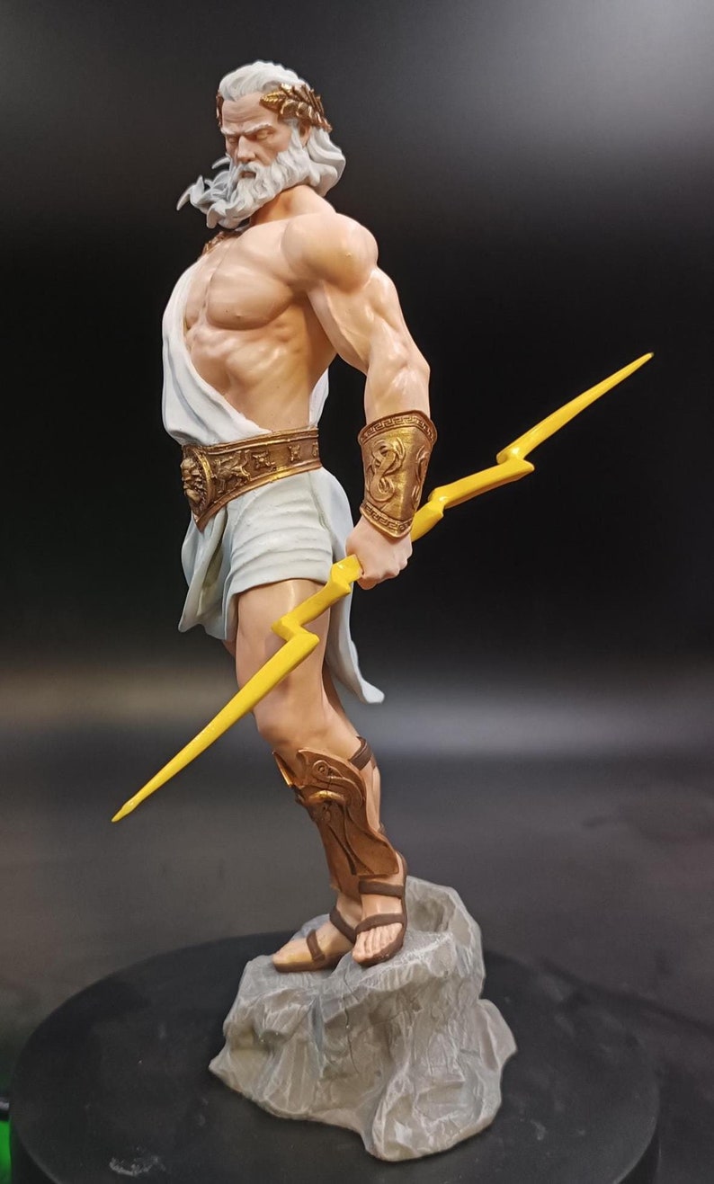 Custom Fan Art Greek God Zeus 3D Printed Statue - Hand Painted ...