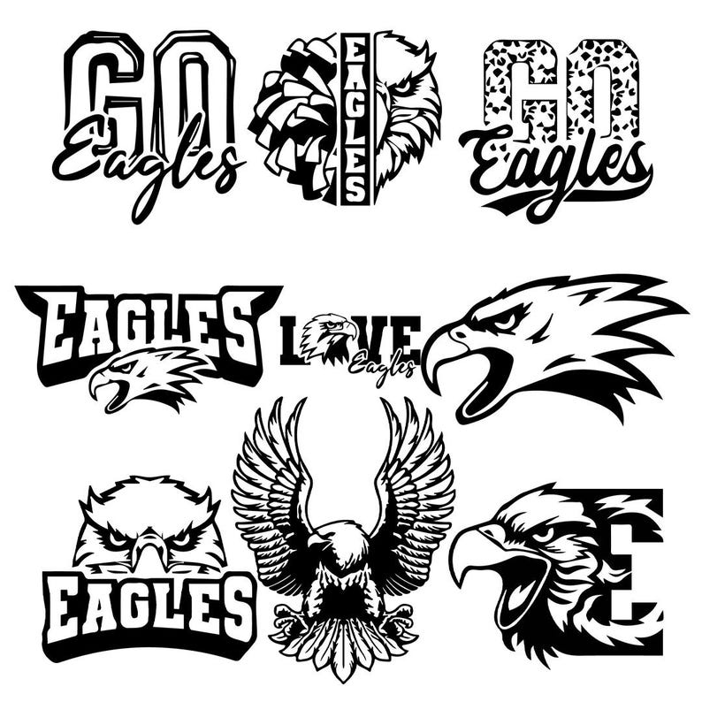 Eagles PNG Bundle | Eagle Mascot SVG | Sports Team Logo Clipart ...