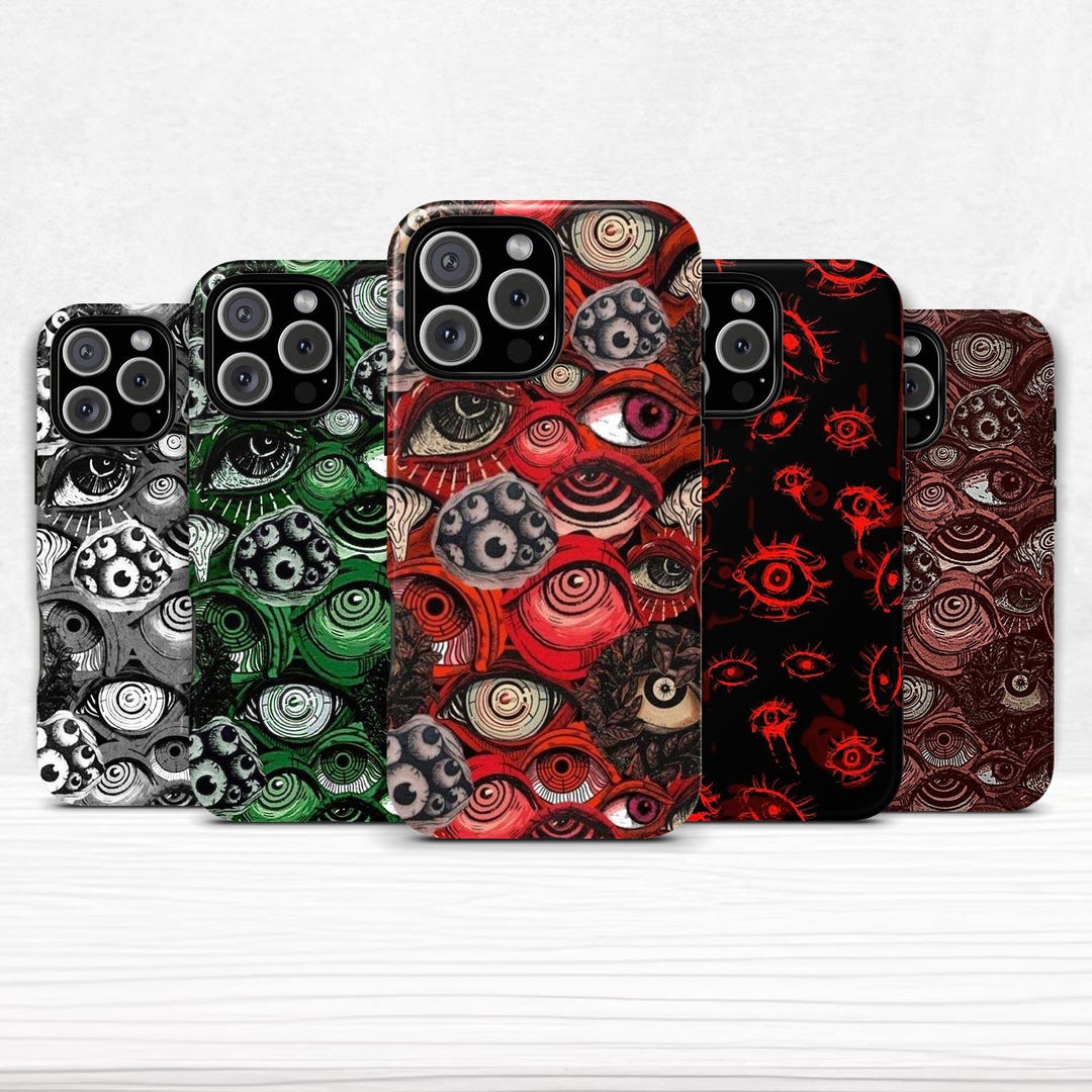 Creepy Horror Eyes Dark Dual Shell Phone Case for iPhone 11 12 13 14 15 ...