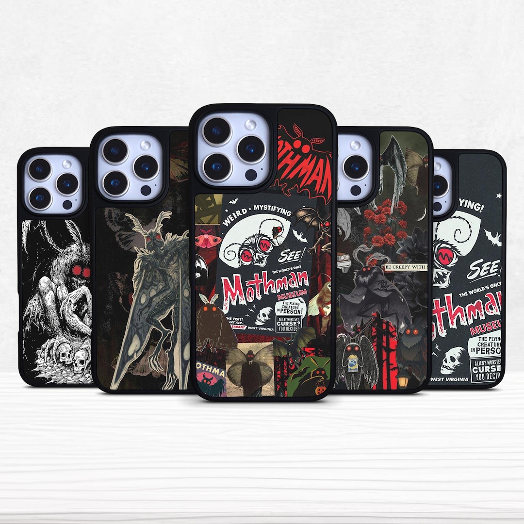 Mothman Cryptid Phone Case Matte Black Cover for iPhone 11 12 13 14 15 ...