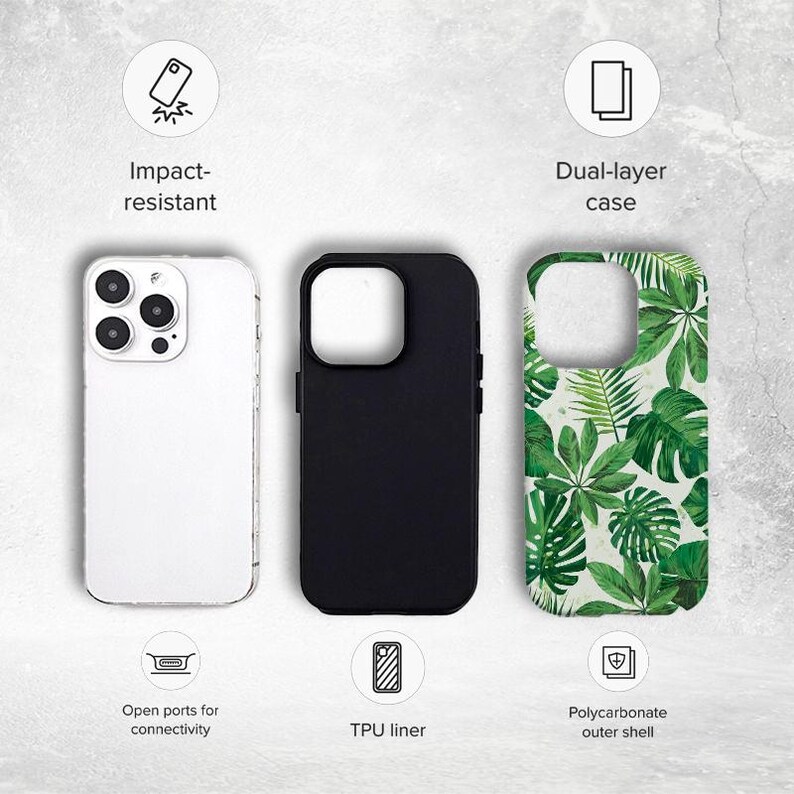 Vintage Green Collage Phone Case for iPhone 12 13 14 15 16 Pro Max Plus ...