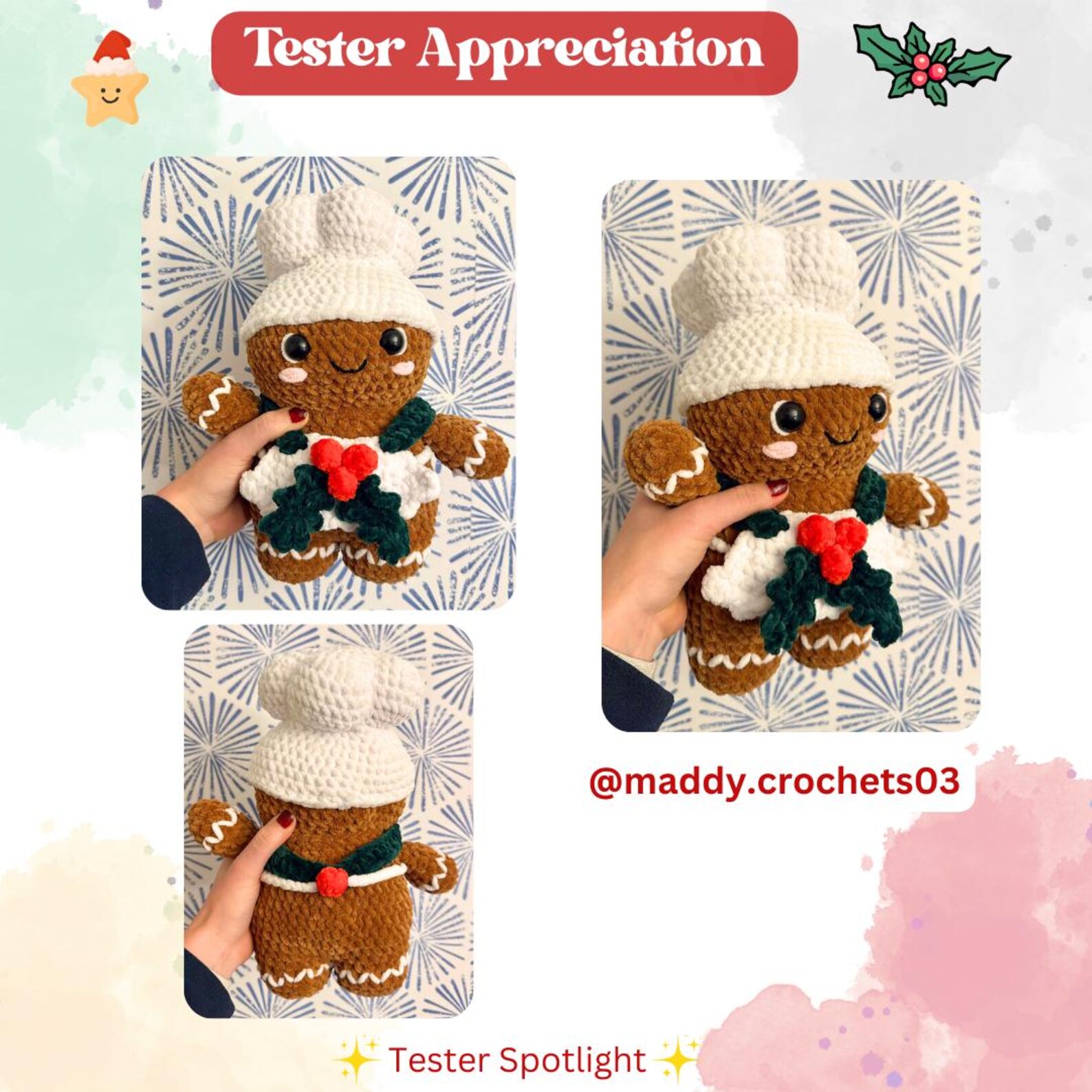 Gingy the Chef Gingerbread Crochet Pattern | Amigurumi PDF Digital ...