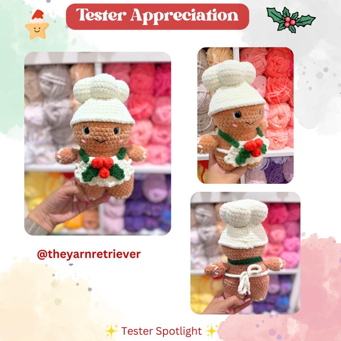 Gingy the Chef Gingerbread Crochet Pattern | Amigurumi PDF Digital ...