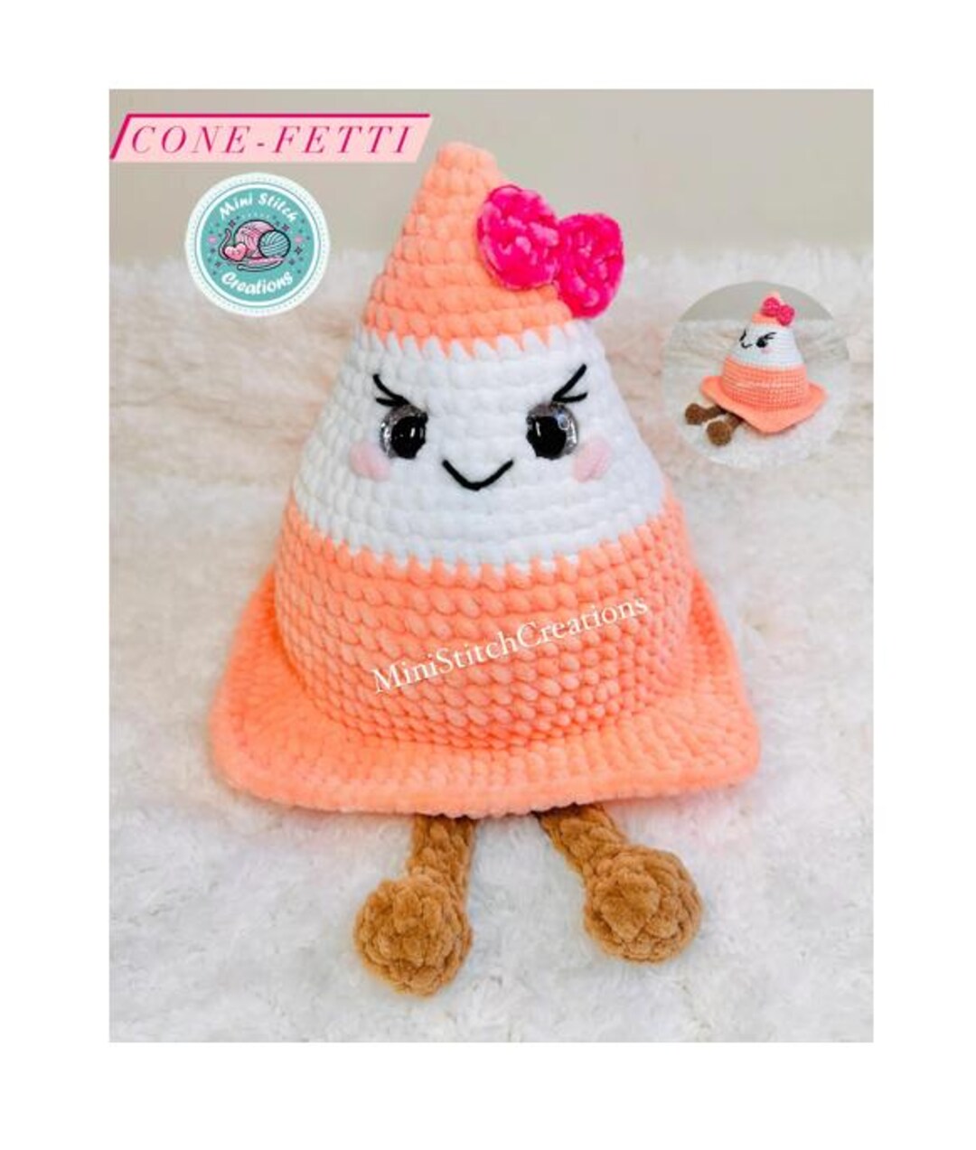 Construction Cone Crochet Pattern – Amigurumi Traffic Cone PDF – Low ...