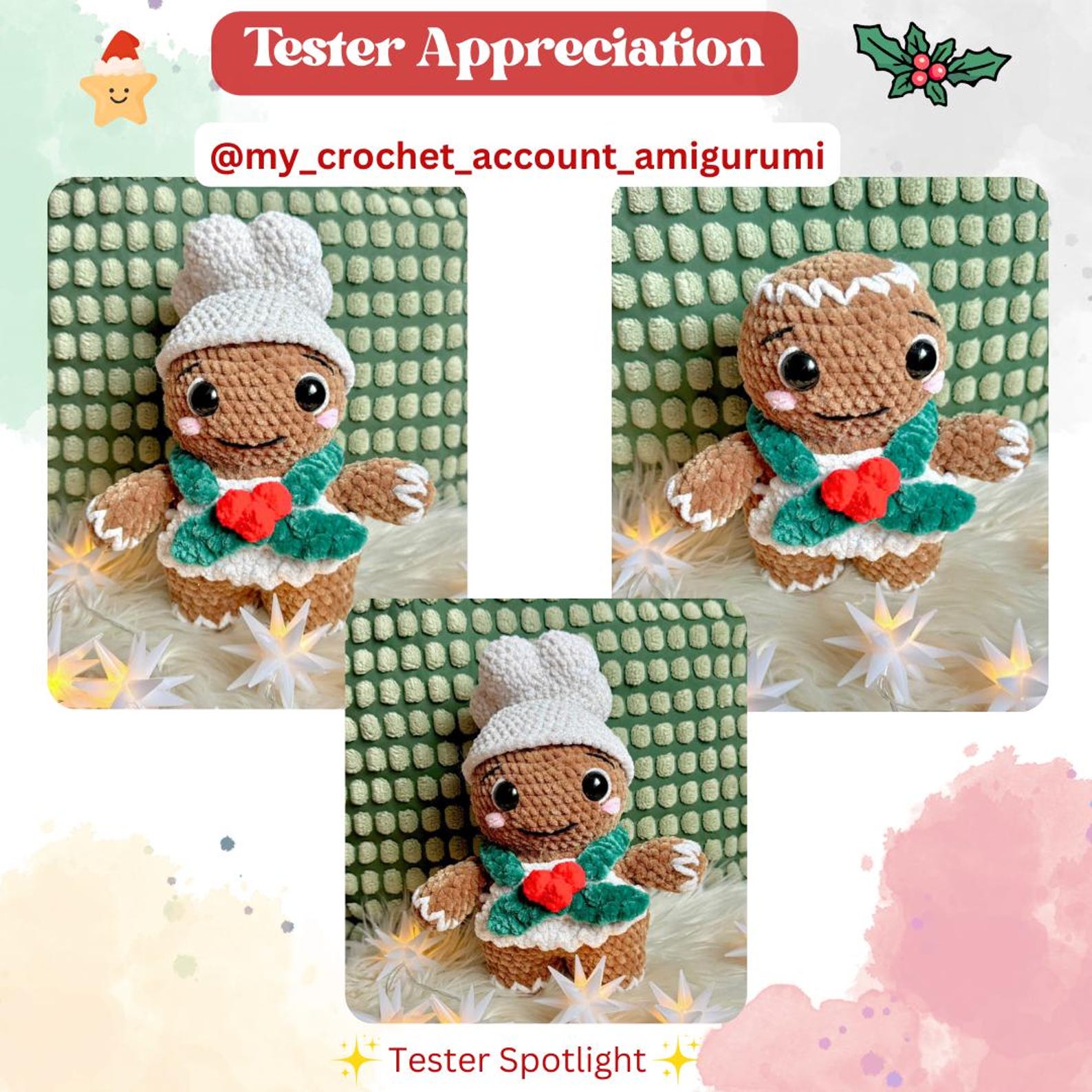Gingy the Chef Gingerbread Crochet Pattern | Amigurumi PDF Digital ...