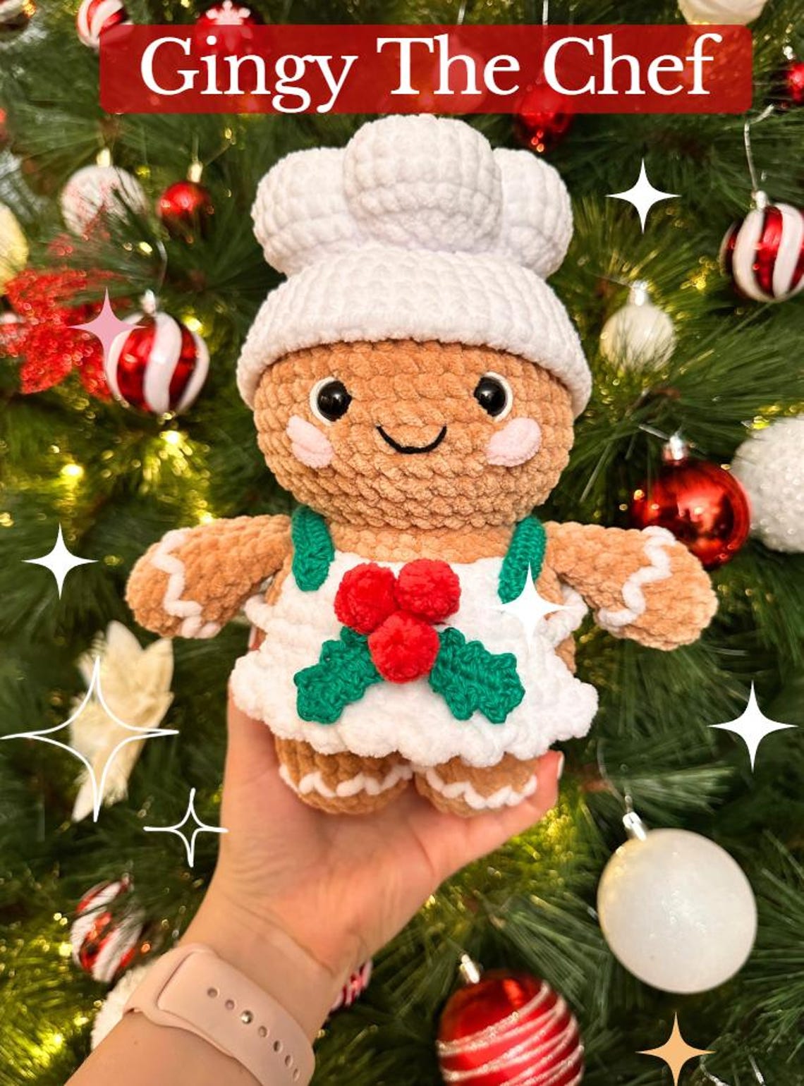 Gingy the Chef Gingerbread Crochet Pattern | Amigurumi PDF Digital ...
