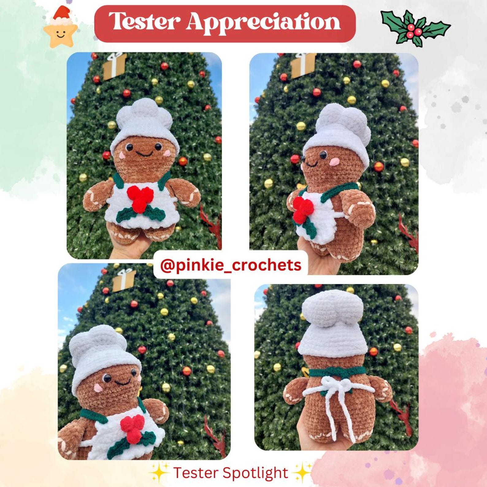 Gingy the Chef Gingerbread Crochet Pattern | Amigurumi PDF Digital ...