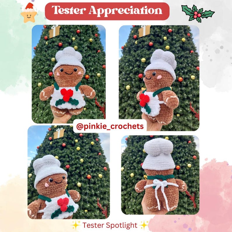 Gingy the Chef Gingerbread Crochet Pattern | Amigurumi PDF Digital ...