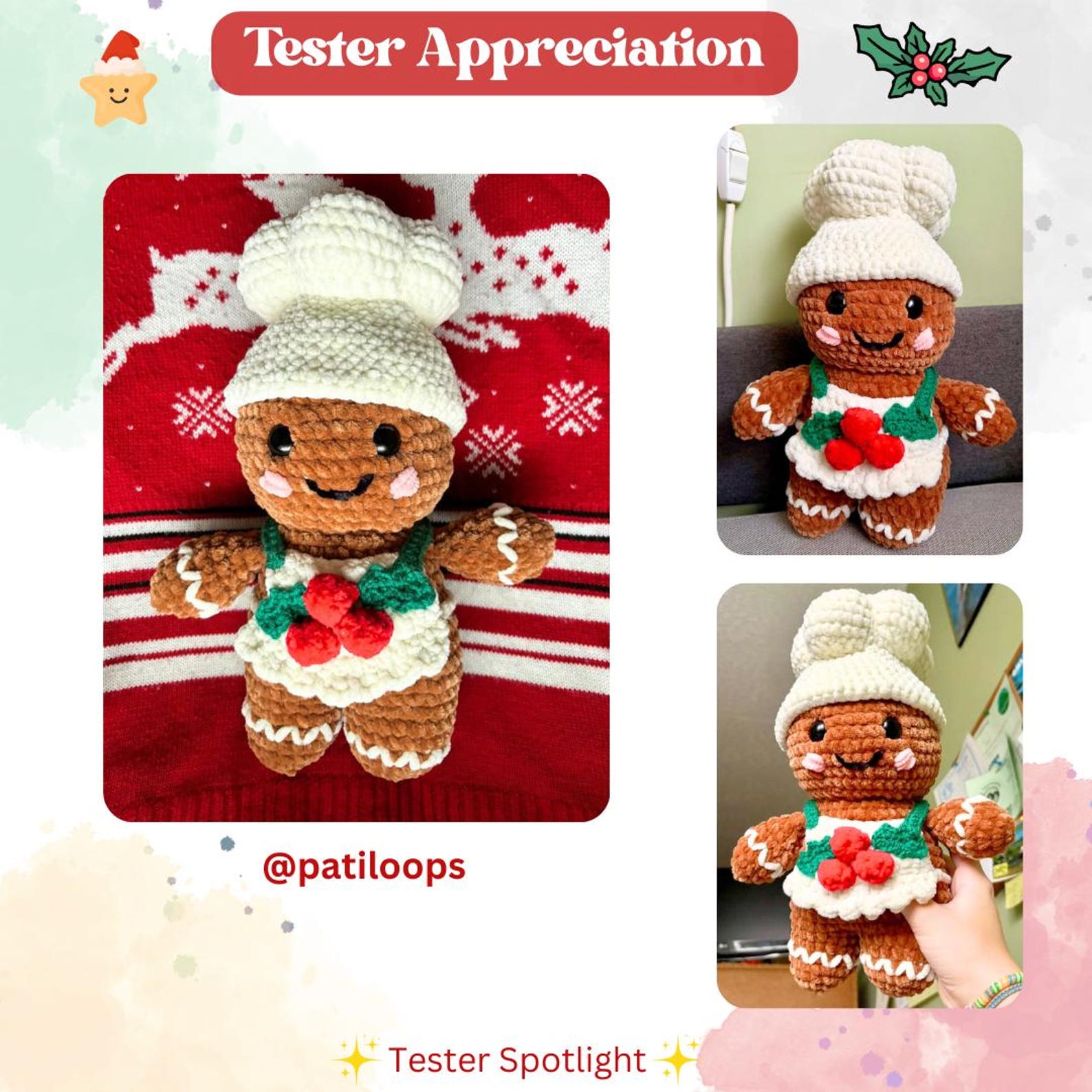 Gingy the Chef Gingerbread Crochet Pattern | Amigurumi PDF Digital ...