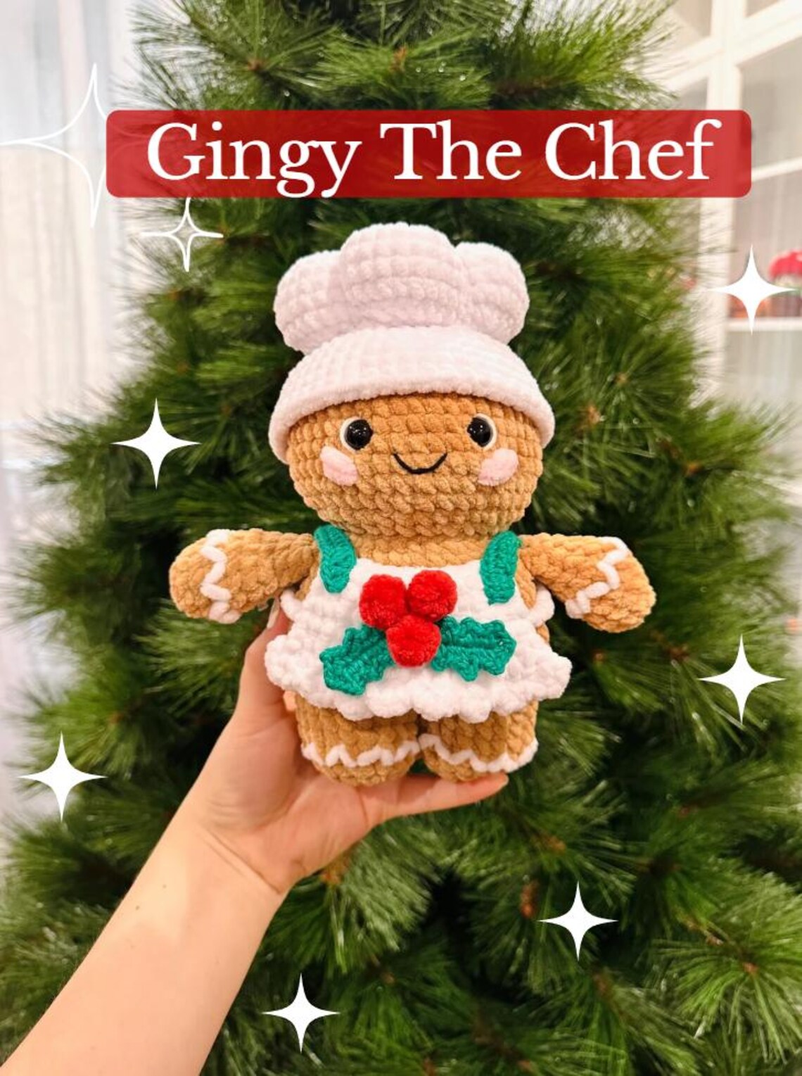Gingy the Chef Gingerbread Crochet Pattern | Amigurumi PDF Digital ...
