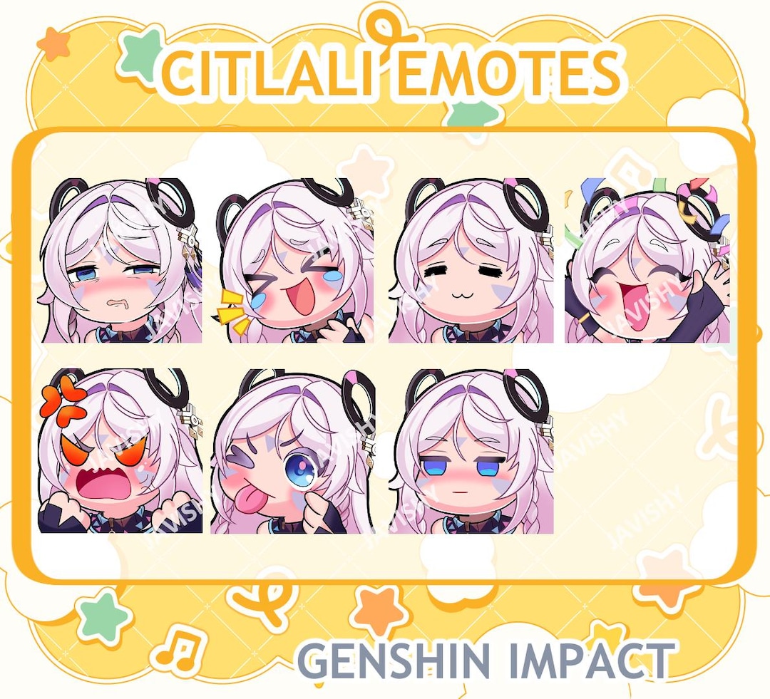 Citlali Chibi Emotes Pack – 7 Emotes for Twitch & Discord | Genshin ...