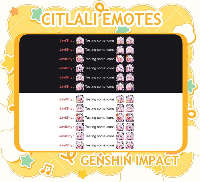 Citlali Chibi Emotes Pack – 7 Emotes for Twitch & Discord | Genshin ...