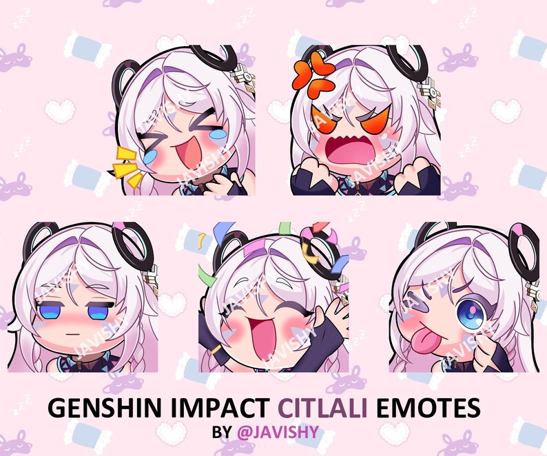 Pack 5 Citlali Genshin Impact Emotes - Etsy