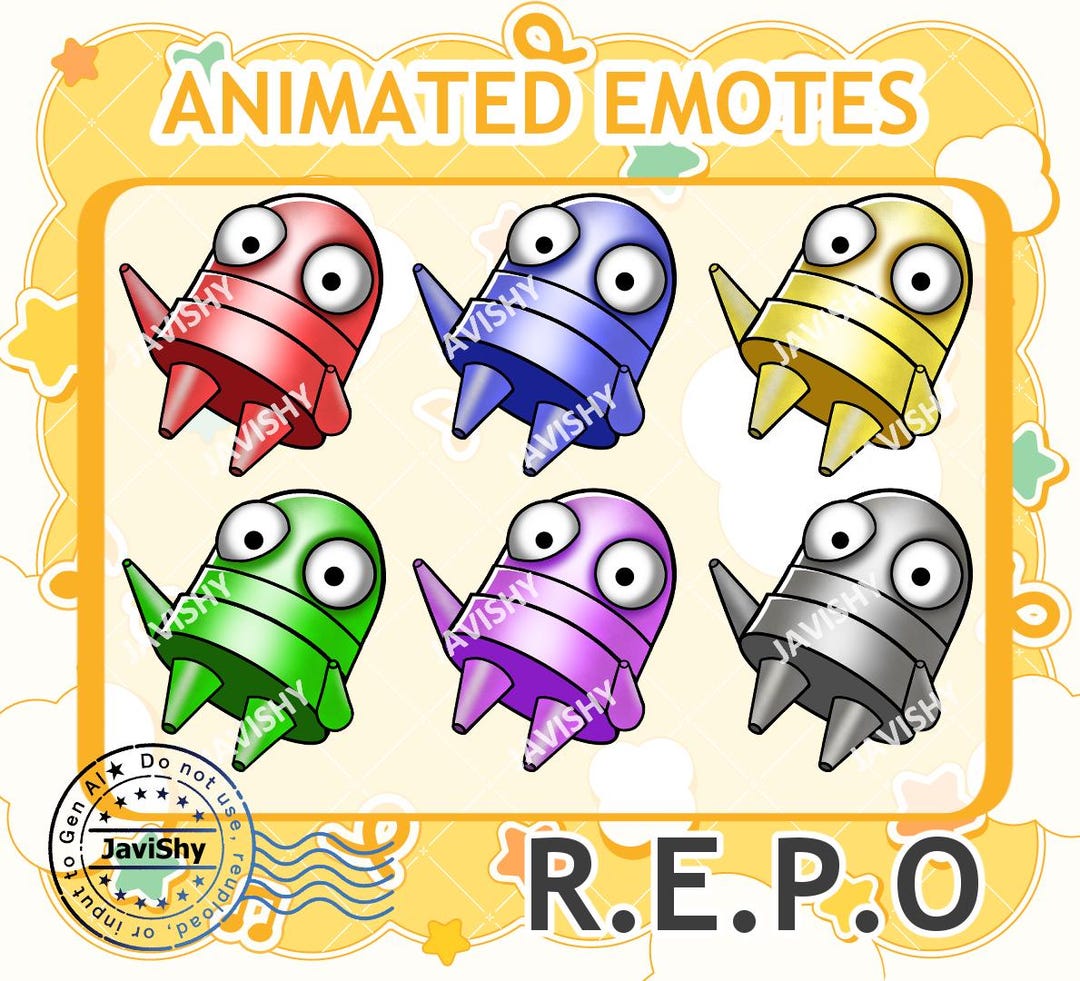Pack of 6 Animated Emotes - REPO | Colorful Variants for Twitch ...