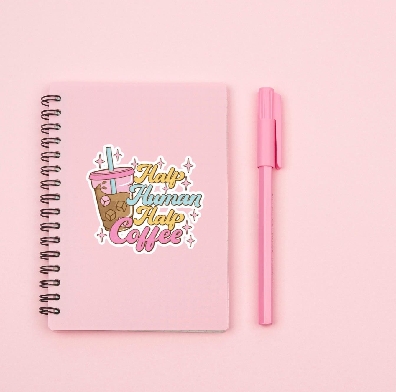 Half Human Half Coffee Sticker – Cute Aesthetic Coffee Lover Decal ...