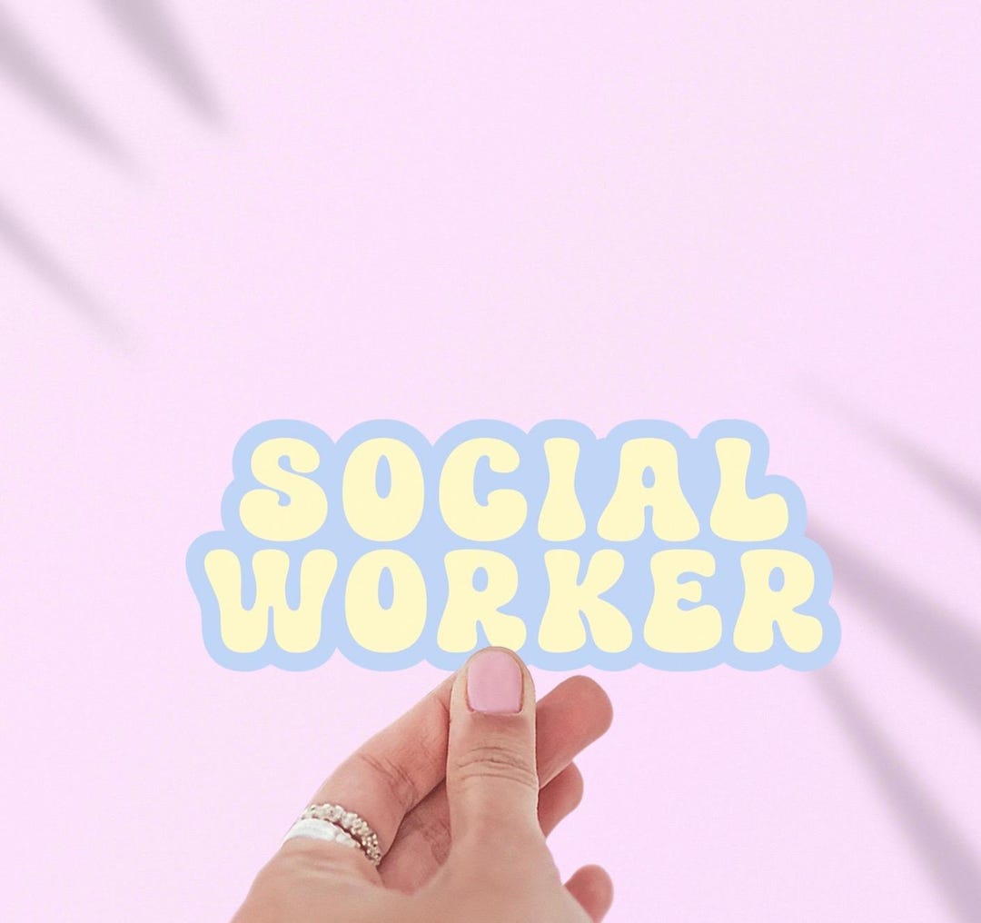 Social Worker Sticker – Cute Pastel Retro Vinyl Sticker, Mental Health ...